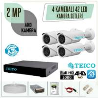 2 MP 4 Metal Kasa Dış Mekan Kameralı Herşey Dahil AHD Güvenlik Kamerası ...