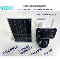 2 MP Solar Güneş Enerjili Mini Speed Dome Sim Kartlı PTZ Dış Ortam ...