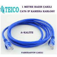 Cat6 1 Metre 23 AWG Hazır Uçları Fabrikasyon Yapılı Ip Kamera Kablosu ...