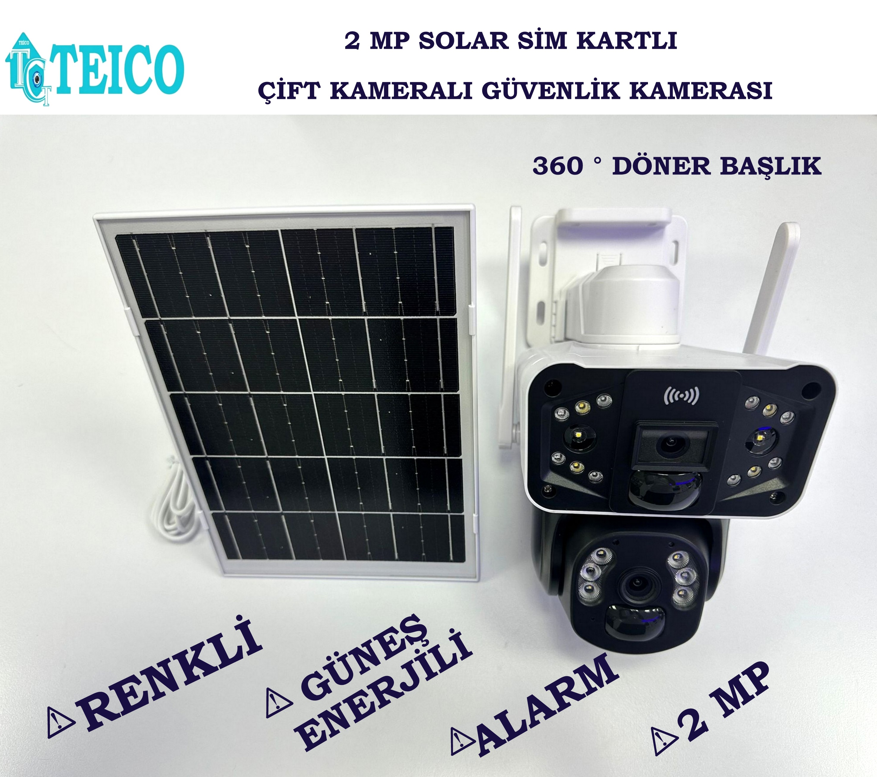 2 MP Solar Güneş Enerjili Mini Speed Dome Sim Kartlı PTZ Dış Ortam ...
