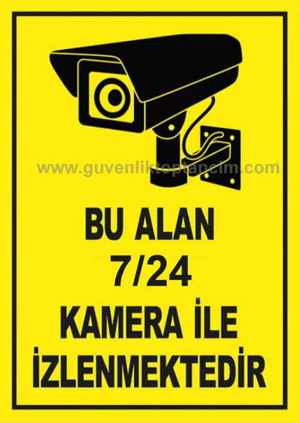 Bu Alan Kamera ile İzlenmektedir Uyarı Levhası Yapışkanlı PVC 25x35 cm ...